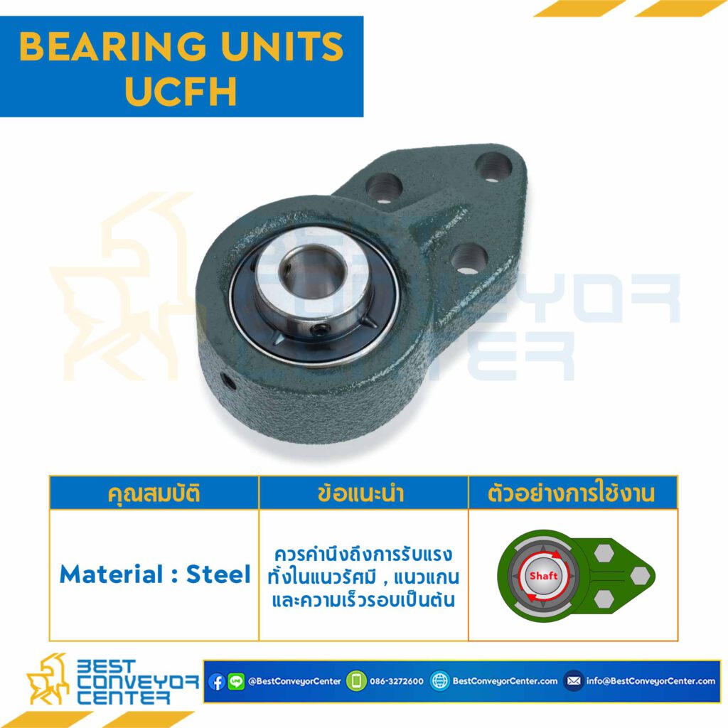 ลูกปืนตุ๊กตา UCFH206 รูเพลา 30 mm. : UCFH206-30 - Best Conveyor Center