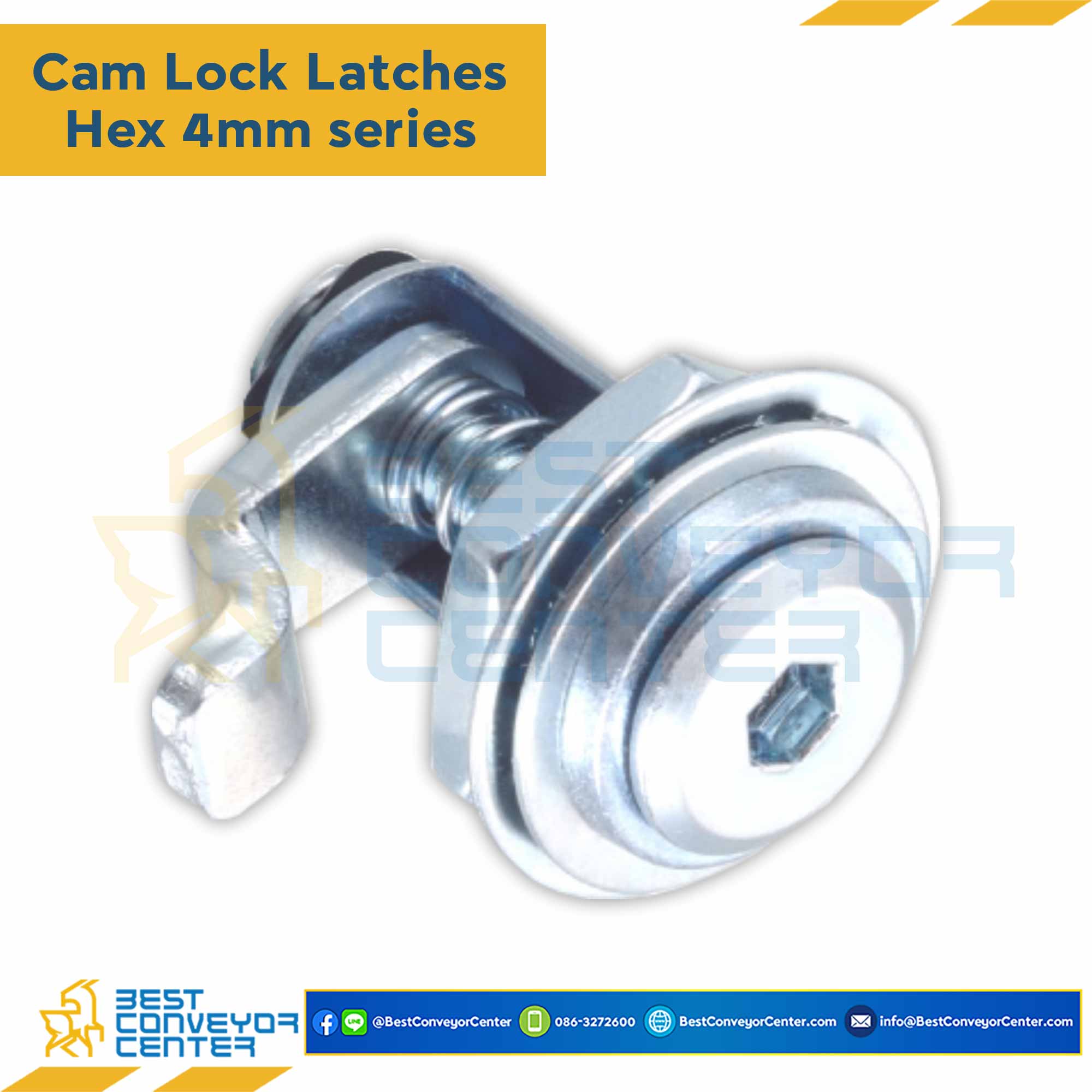 Cam Lock Latches Hex 4mm. Zinc Alloy Pawl A : BZ-09131 - Best Conveyor ...